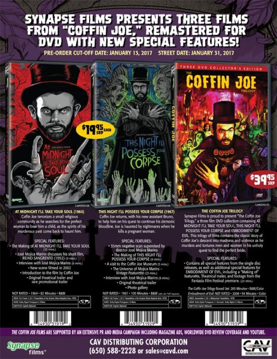 Coffin Joe Coming On DVD In January From Synapse Films | HNN