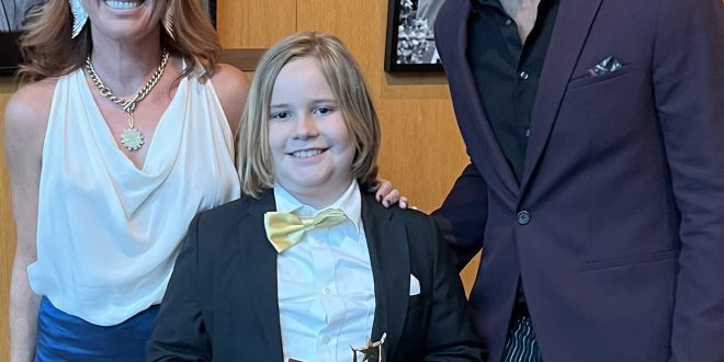 Ten-year-old actor Ryker Overacker won the Youth Artist Academy Award ...